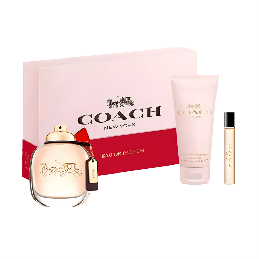 Coach New York Gift Set for Women (3.0 oz EDP + 3.3 oz Lotion + 0.25 o ...